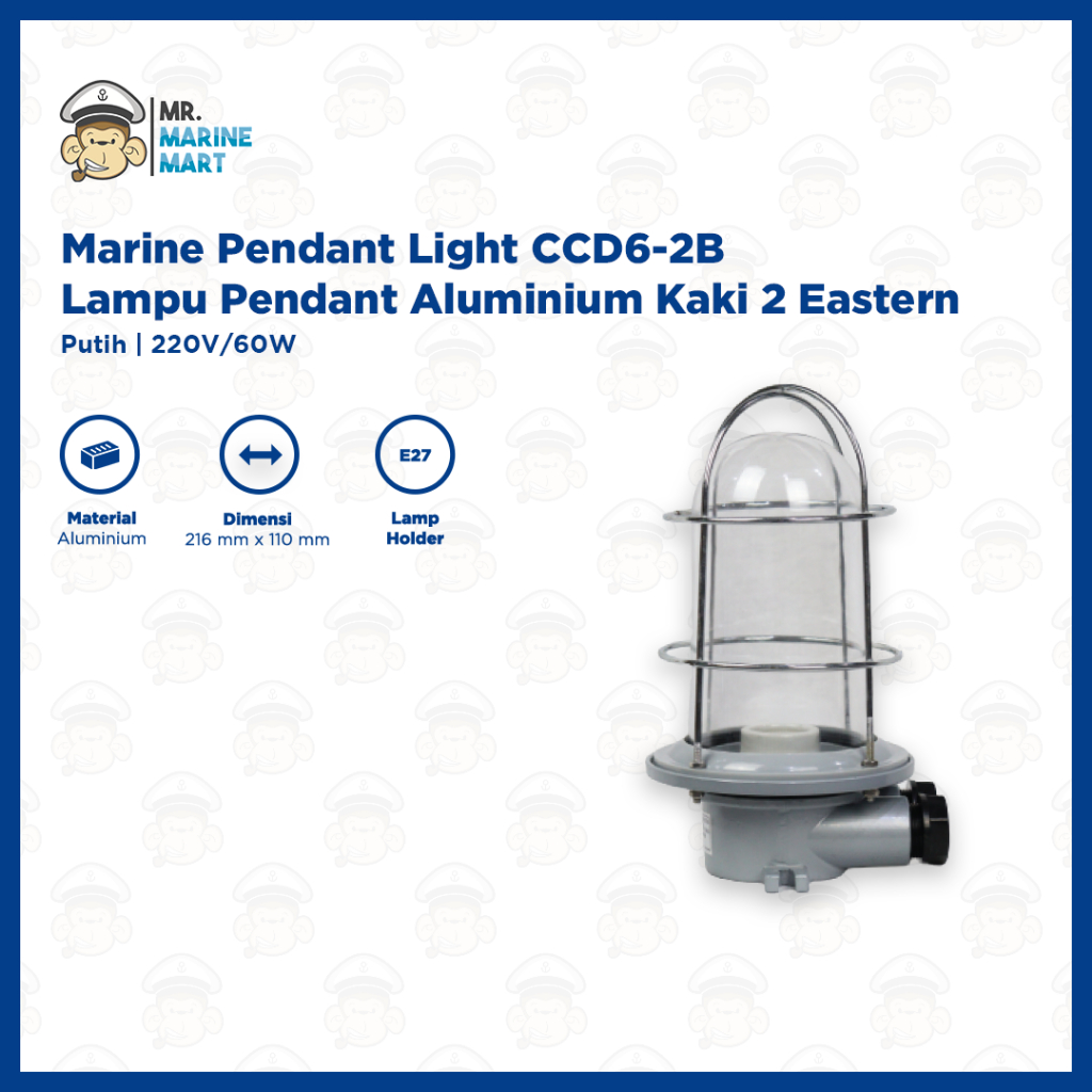 Jual Marine Pendant Light CCD6-2B Lampu Pendant Aluminium Kaki 2 Putih ...