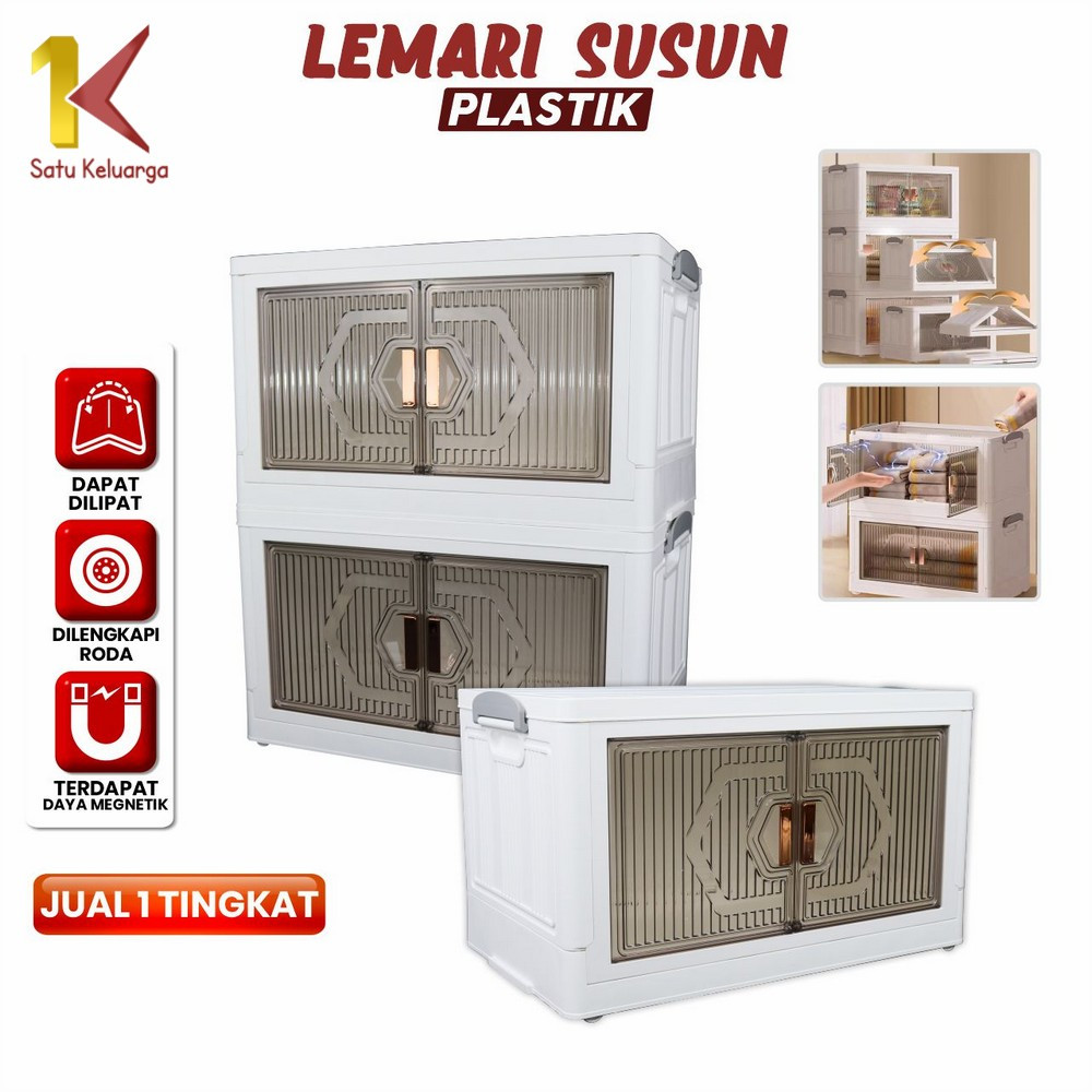 Jual Satu Keluarga Lemari Susun Plastik Serbaguna dengan Roda C986 Laci ...