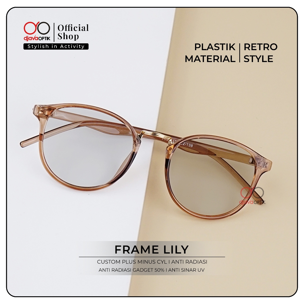 Jual DJAVA OPTIK - Frame Lily - Khusus Lensa Blueray Kacamata Korea Model Oval Plastik | Shopee ...