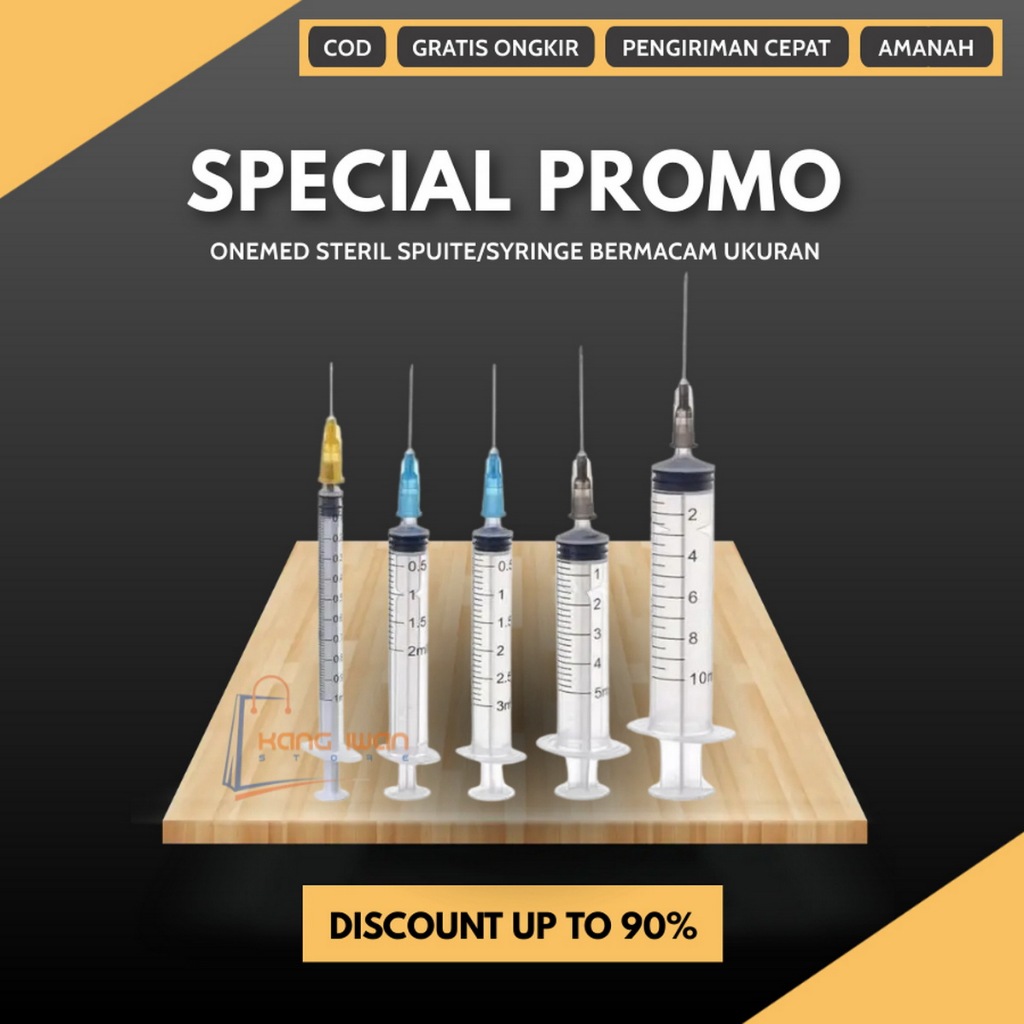 Jual OneMed Disposable Spuite Syringe Suntikan 3cc 3ml | Shopee Indonesia