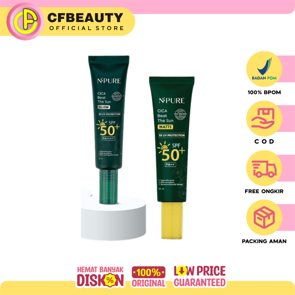 Jual NPURE CICA BEAT THE SUN, NEW SUNSCREEN NPURE SPF 50 PA++++, NPURE ...