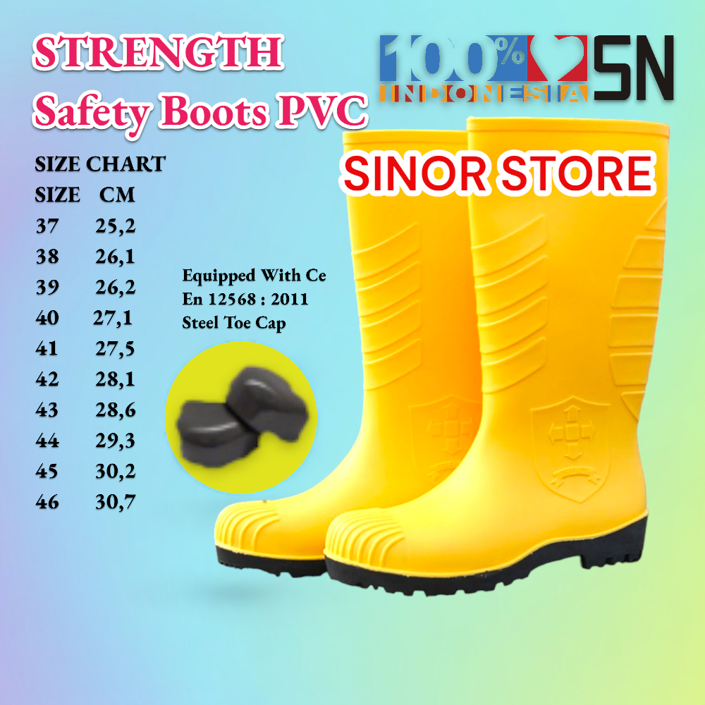 Jual Sepatu Safety Boots PVC PETROVA STRENGTH Ujung Besi SNI | Shopee ...