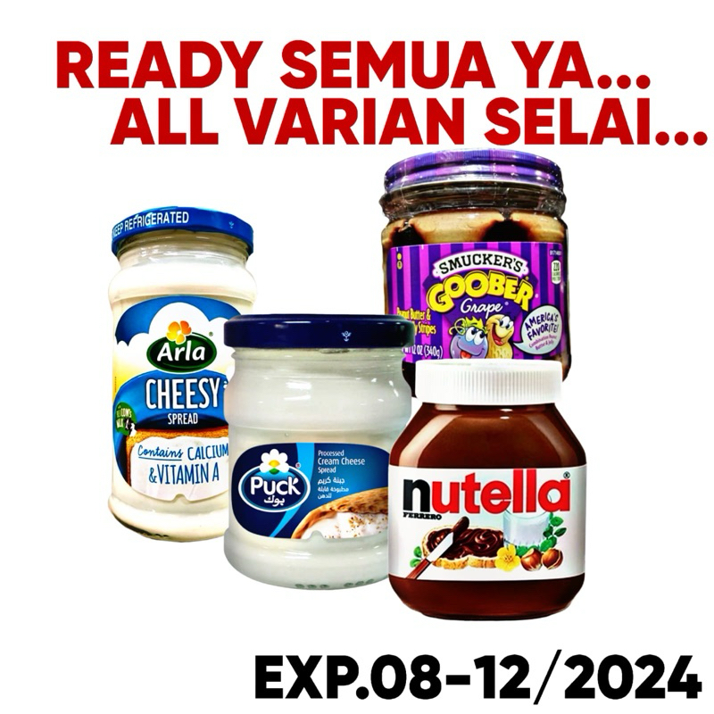 Jual Nutella hazelnut spread with cocoa 200g 350g original free packing bubble warp atau dus ...