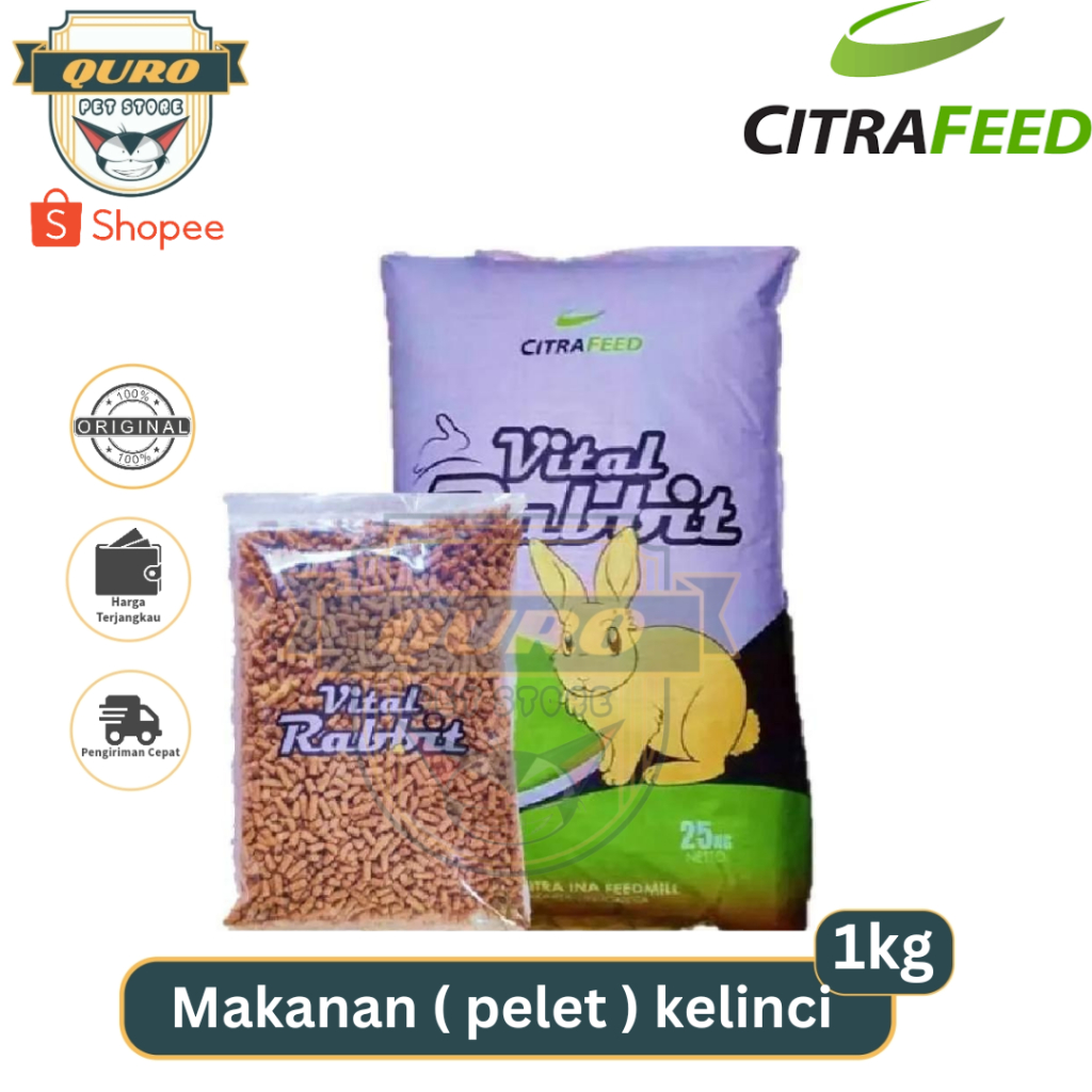 Jual Makanan kelinci, Rabbit food Vital Repack 1kg - Vital Rabbit ...