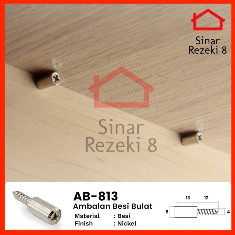 Jual Ambalan AB 813 Besi Bulat / Kayu Siku Penyangga Rak Lemari Huben ...