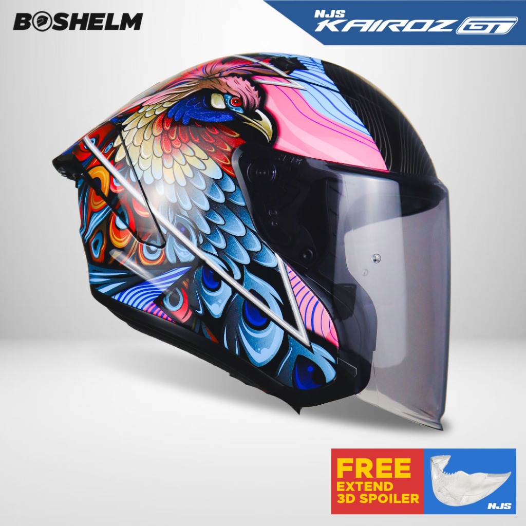 Jual BOSHELM Helm NJS KAIROZ GT MOTIF Helm Half Face SNI | Shopee Indonesia