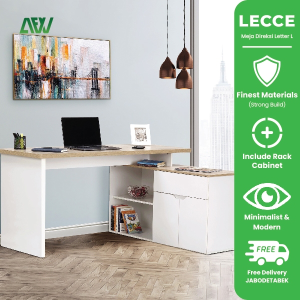 Jual Meja Belajar Meja Direksi Letter L Meja Kantor LECCE Minimalis AFW ...