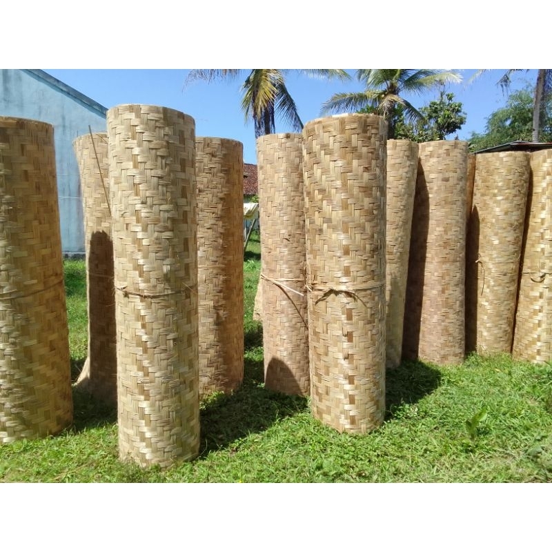 Jual Anyaman bambu motif jrunan polos kerajinan bambu bilik bambu seni ...