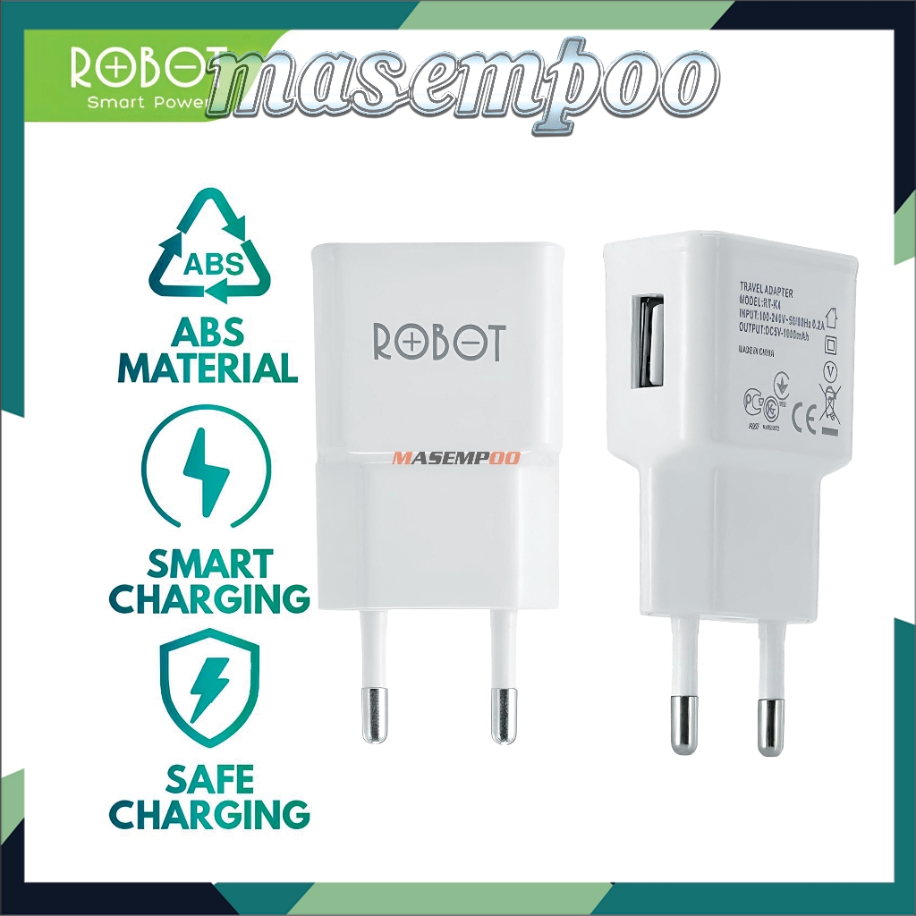 Jual Batok Charger ROBOT RT-K4 Kepala Cas 1A Single USB Port Carger ...
