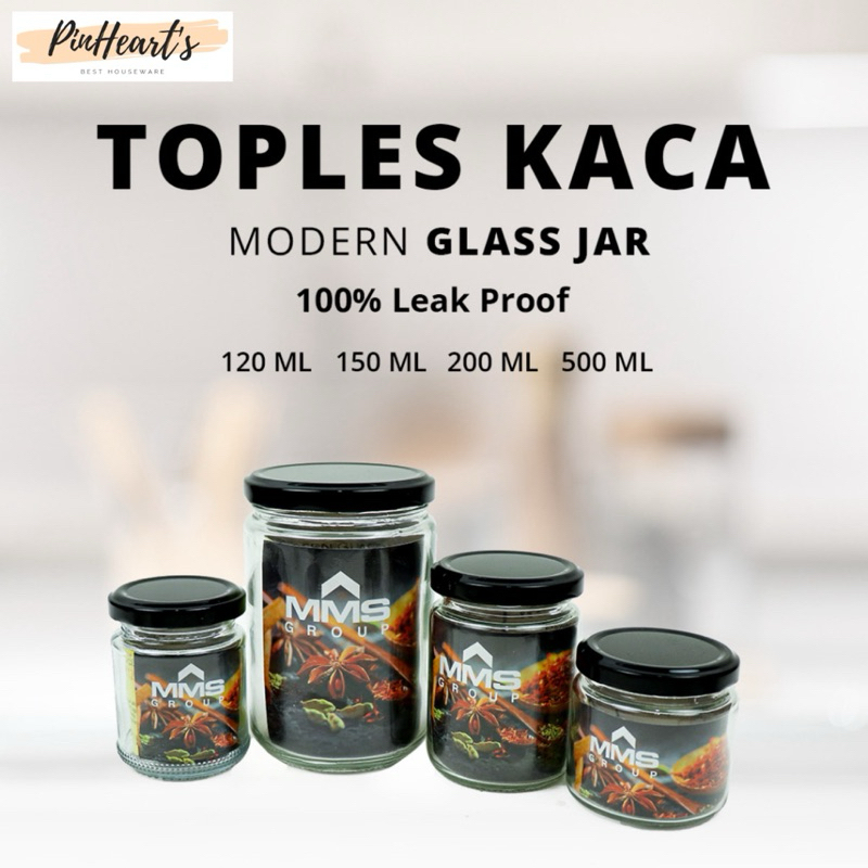 Jual JAR TOPLES KACA YOGHURT ACAR PUDING SAMBAL TUTUP METAL STERIL ...
