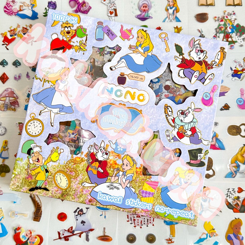 Jual ( KKM ) ALICE IN WONDERLAND Sticker Box NONO / MOMO 2D Dekorasi ...