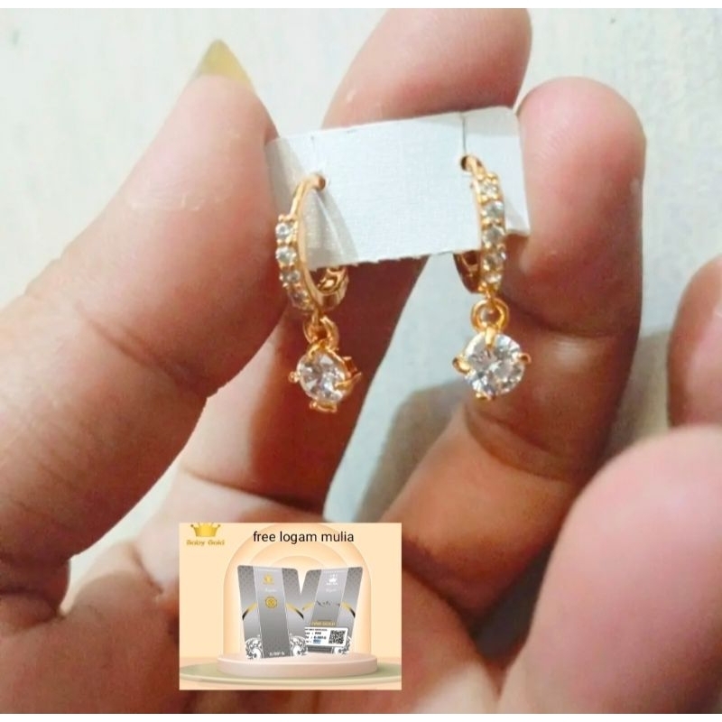 Jual Anting Permata Perhiasan Titanium Wanita Anti Karat Dan Anti ...