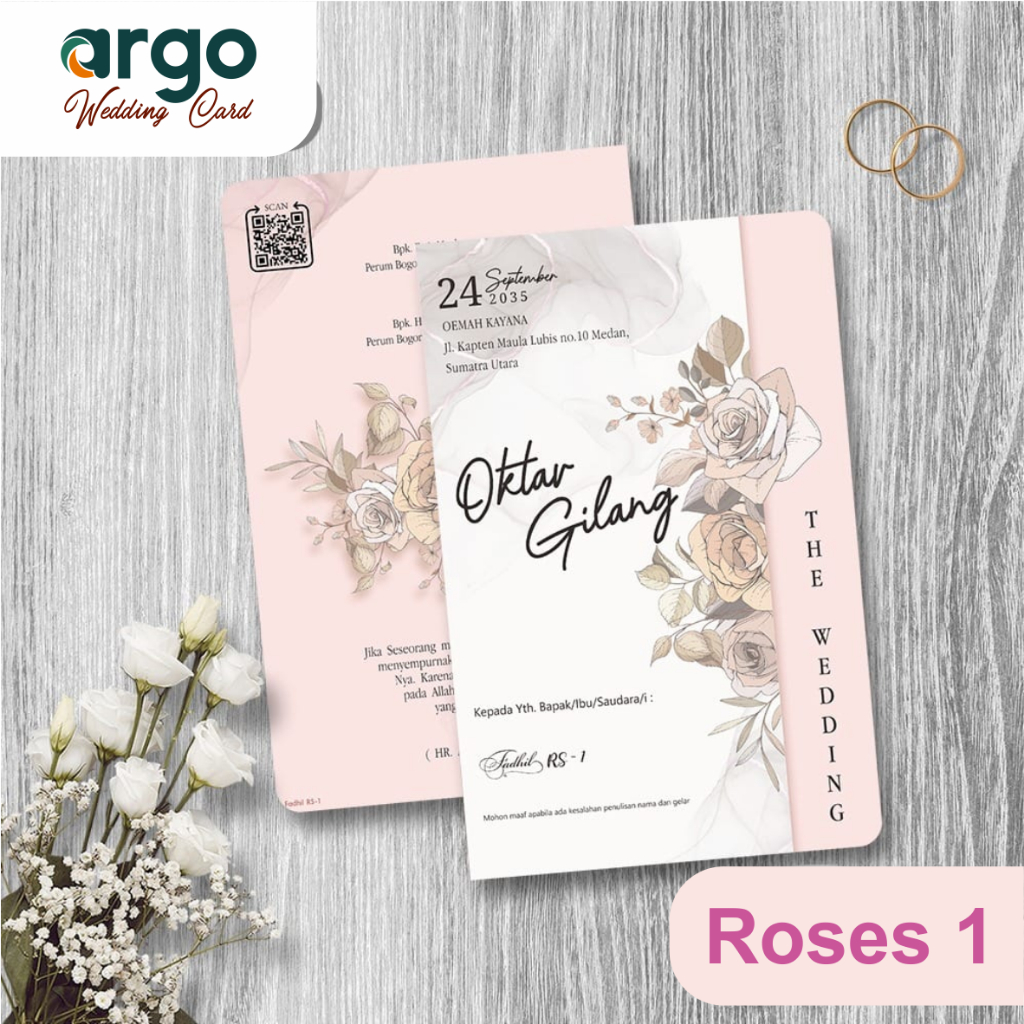 Jual UNDANGAN PERNIKAHAN MURAH SIMPEL | UNDANGAN LIPAT | ROSES EDITION ...