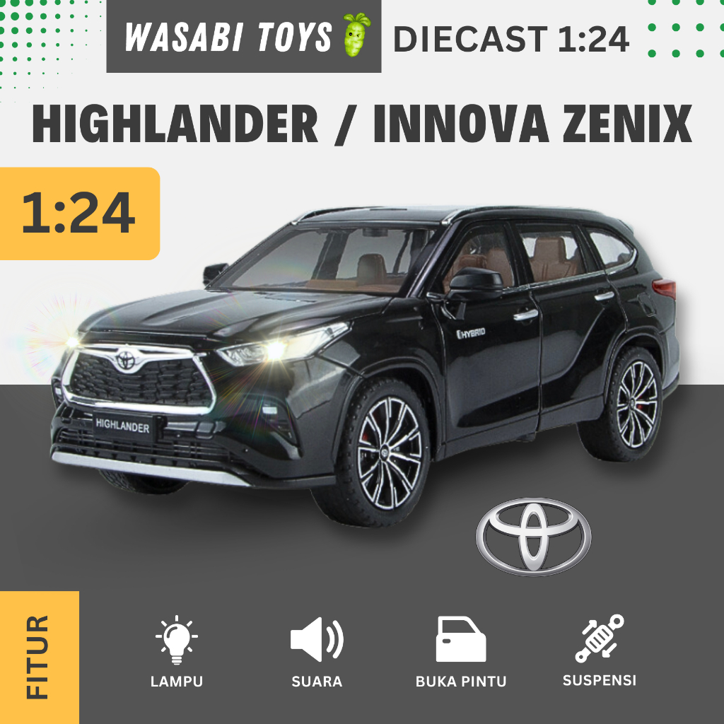 Jual Diecast 1:24 Toyota Highlander / Innova Zenix (Fitur Kursi Maju ...