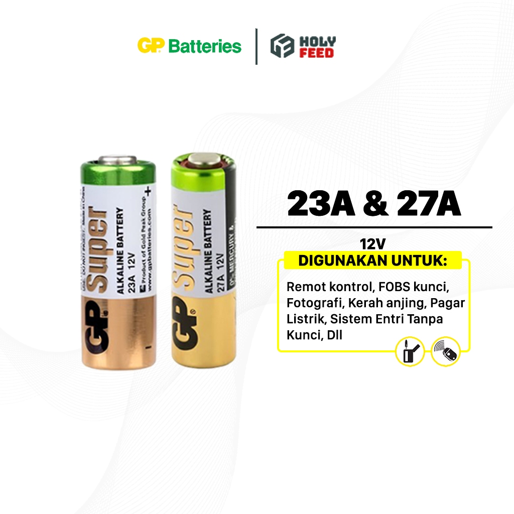 Jual Baterai 23A 12V Super Alkaline GP Original LRV08 E23A MN21 V23GA K23A A23 27A | Shopee ...