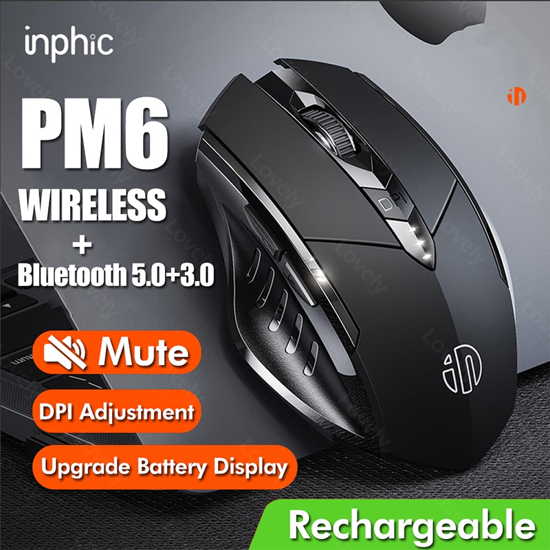 Jual INPHIC PM-6 2.4G Wireless Mouse Rechargeable Office Mute Mouse ...