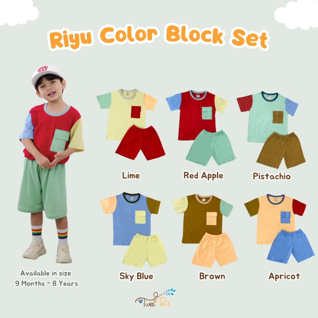 Jual Tweetots RIYU Color Block Set - Setelan Anak 0-8 tahun | Baju ...