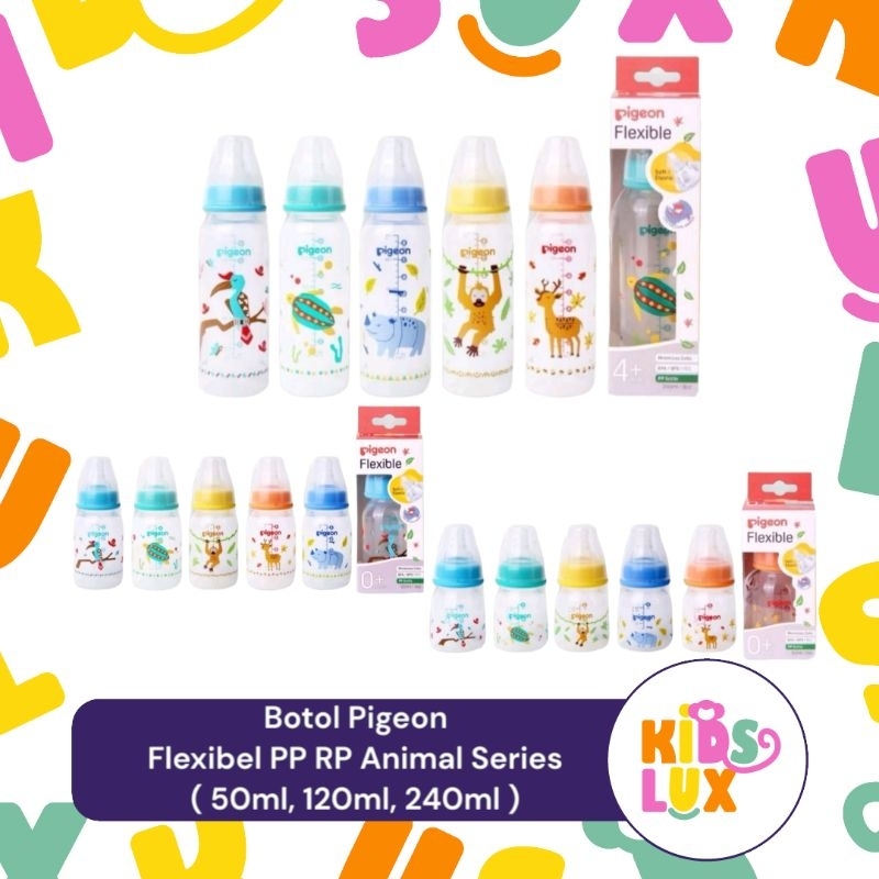 Jual Pigeon Botol Flexible PP RP 50ml, 120ml, 240ml Seri Hewan Khas ...