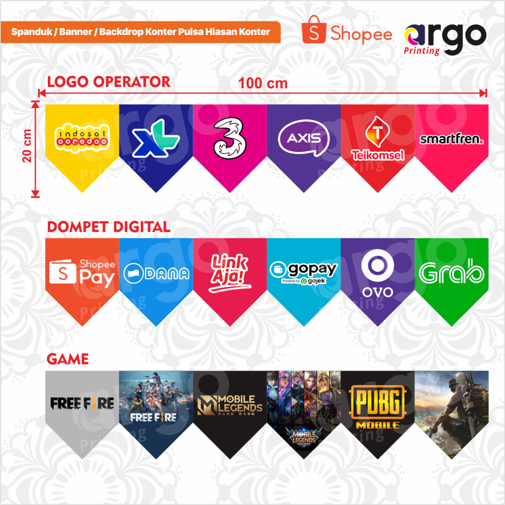 Jual Spanduk Hiasan Konter Pulsa atau Kios pulsa untuk di gantung ...
