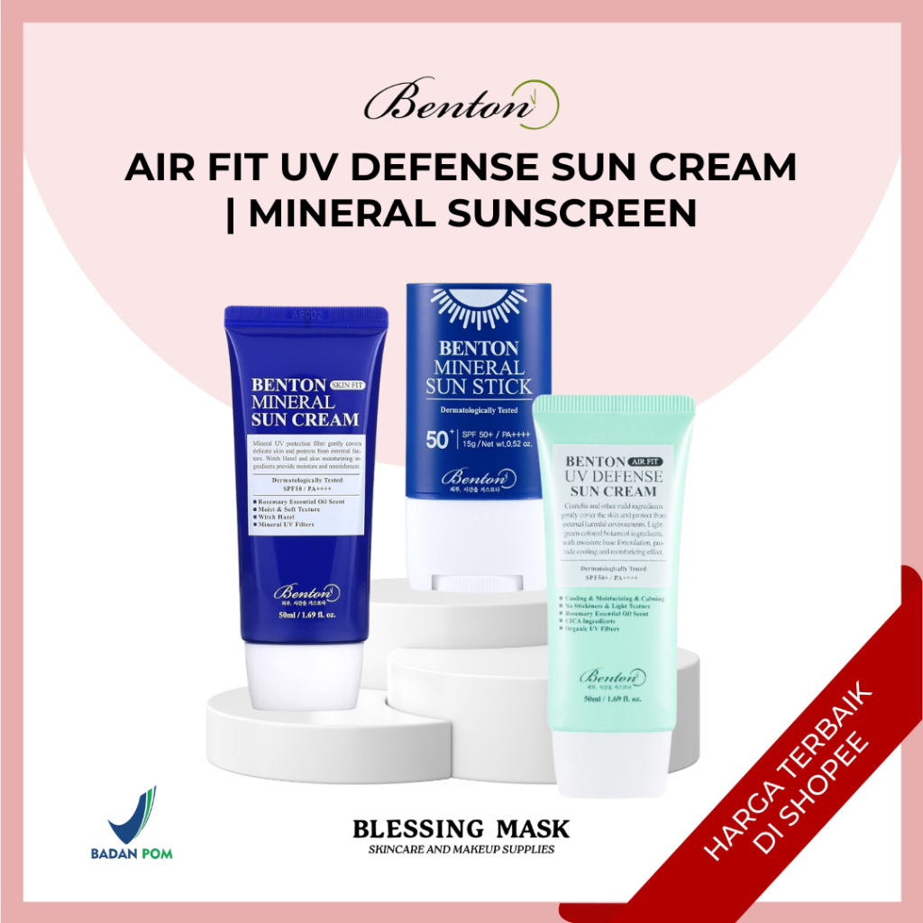 Jual BENTON Air Fit UV Defense Sun Cream | Skin Fit Mineral Sun Cream ...