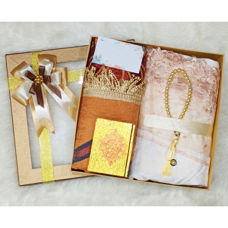 Jual Hantaran Pernikahan satu set mukena voil Renda tuton sejadah Free ...