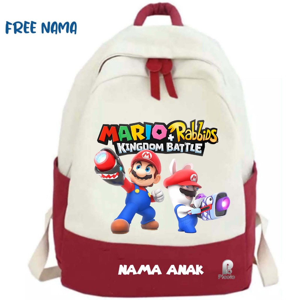 Jual TAS RANSEL BACKPACK ANAK SEKOLAH MOTIF MARIO RABBIDS KINGDOM ...