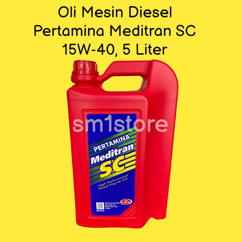 Jual Oli Mesin Diesel 15W-40 Pertamina Meditran SC 5 Liter | Shopee ...
