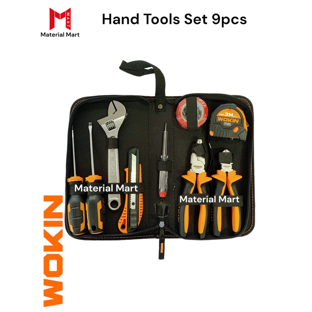 Jual Hand Tools Set Wokin 9 Pcs | Alat Perkakas Set Obeng Tang Meteran ...
