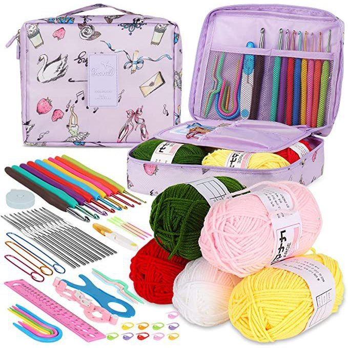 Jual 58 Buah Alat Rajut Set Lengkap Pemula Portabel Paket Rajut Untuk ...