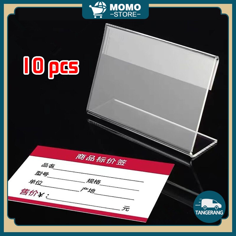 Jual 10 Buah Papan Nama Meja Kantor Transparan Price Tag Akrilik Nama ...