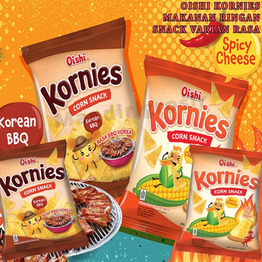 Jual Corn Snack Korean * Oishi Kornies * Snack Jagung Varian Rasa ...