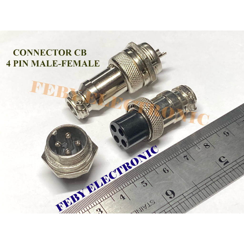 Jual Aviation Plug Connector Konektor CB 4 Pin Male Female (Sepasang ...