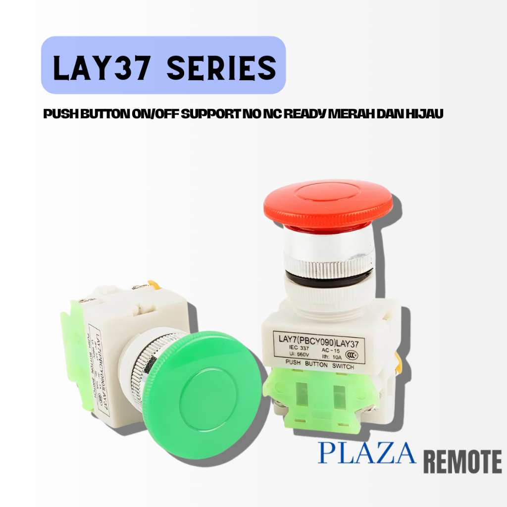 Jual EMERGENCY PUSH BUTTON NO NC LAY7 LAY37 ON OFF BUTTON SWITCH SAKLAR ...