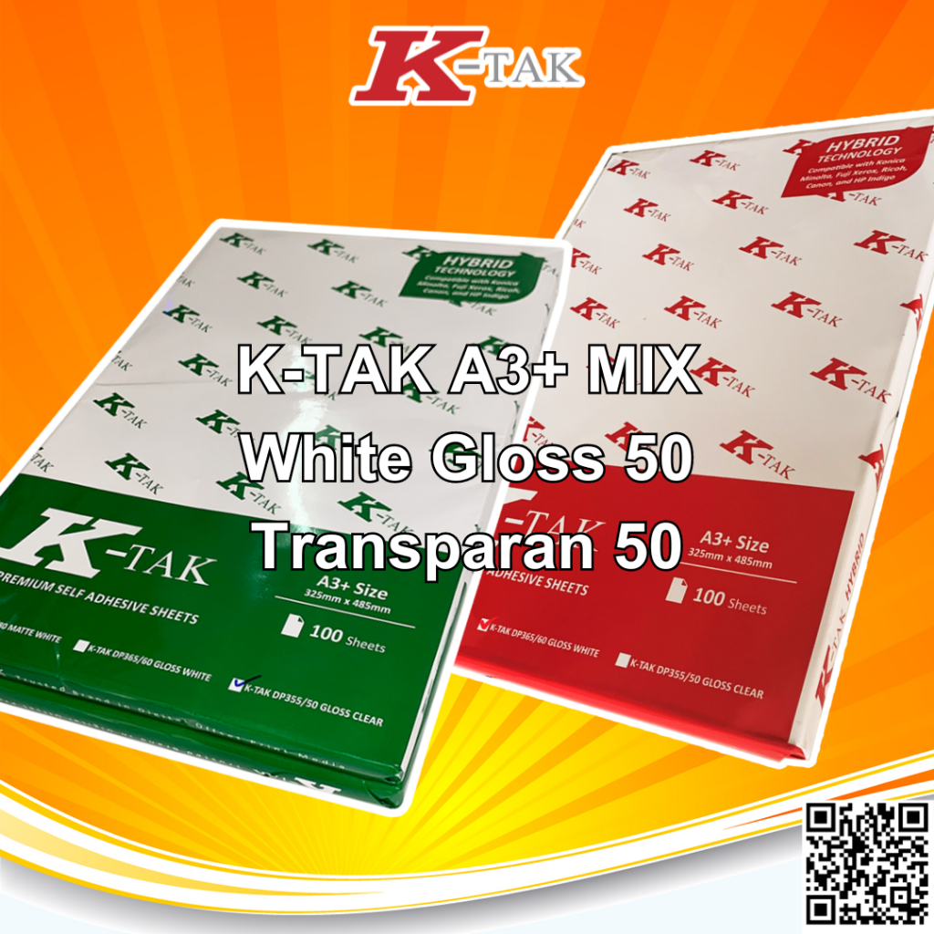 Jual Ktak Sticker Vinyl PP Film K-Tak Hybrid Laser Toner dan Indigo A3 ...