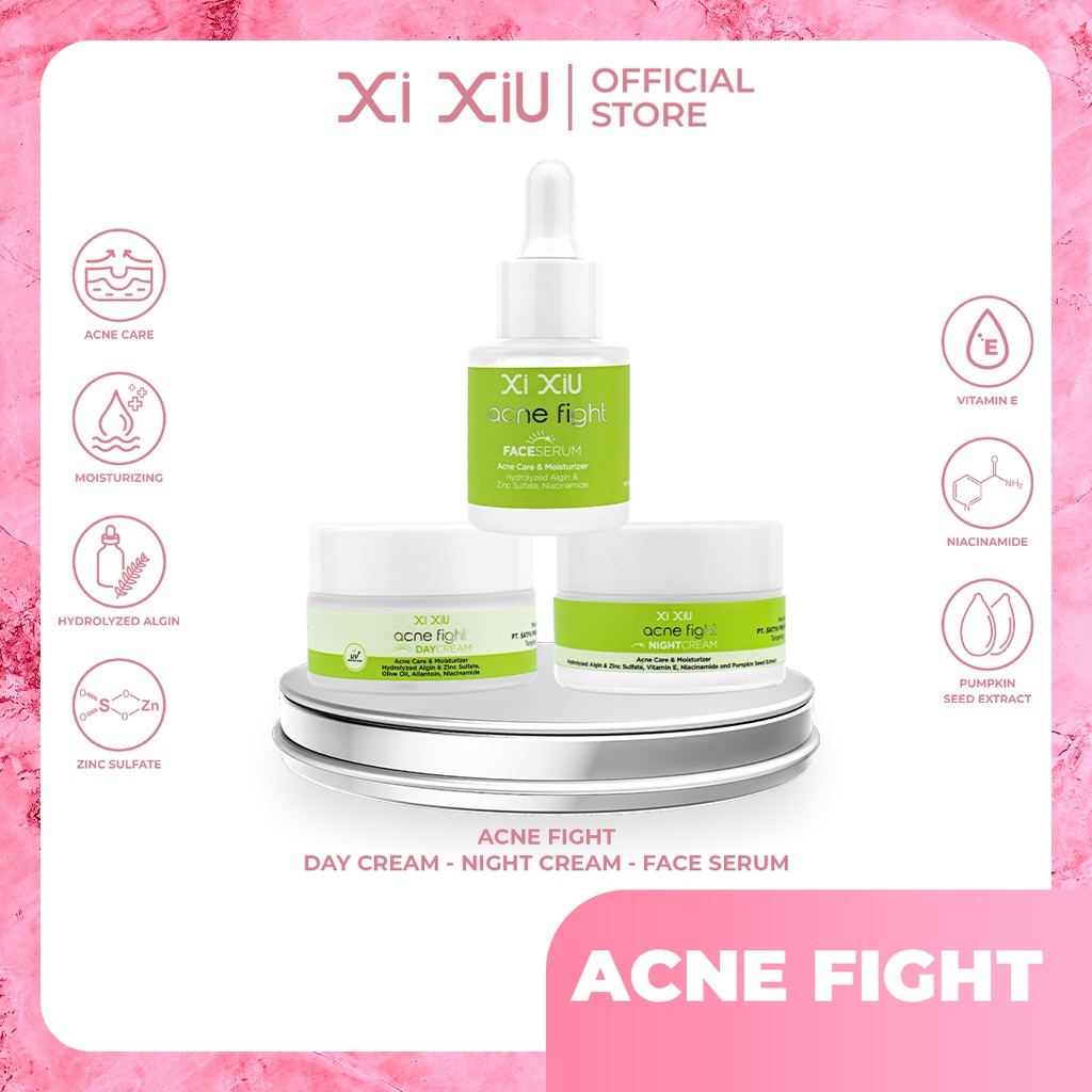 Jual XI XIU Acne Fight Serum Day Cream Night Cream | Shopee Indonesia