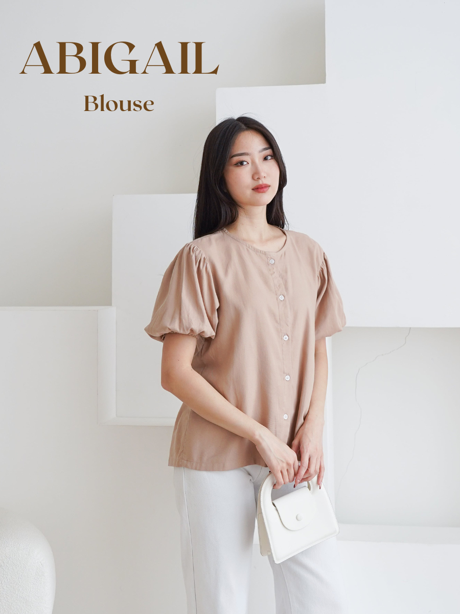 Jual Duvelle Abigail Blouse Puffy Sleeve / Short Slevee Shirt / Atasan Kantor Wanita / Baju ...