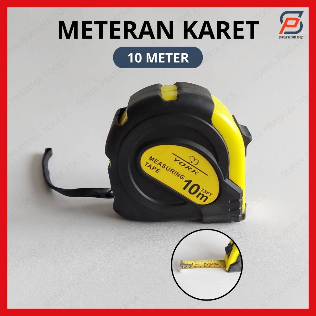 Jual Meteran Karet 10 Meter / Meteran Tukang 10 M Karet Measuring Tape ...
