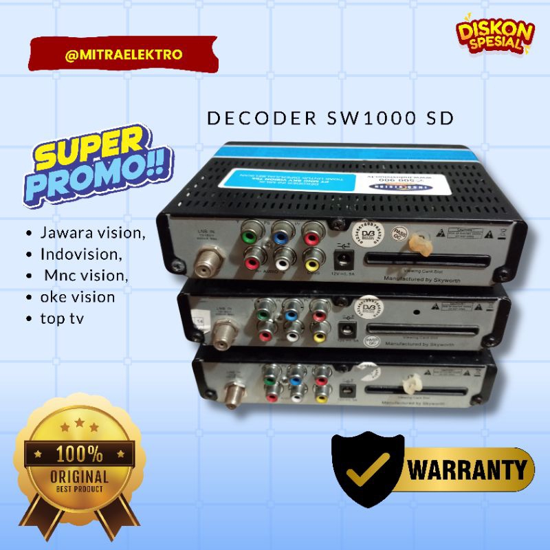 Jual RECEIVER / DECODER SW1000 SD. RECIVER INDOVISION, JAWARA VISION ...