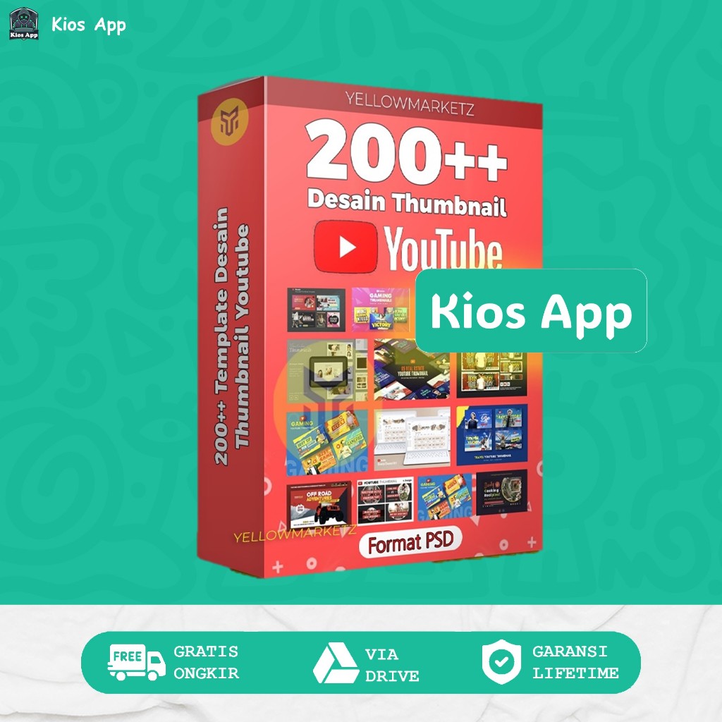 Jual 200+ Template Desain Thumbnail Youtube Format PSD Siap Edit dan ...