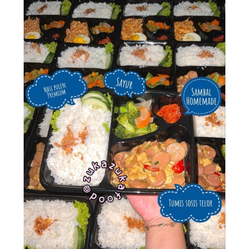 Jual Nasi Kotak Bento Tumis Sosis Telur | Catering Diet Sehat Harian ...