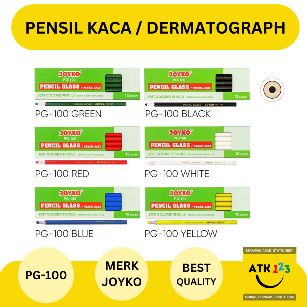 Jual Dermatograph Joyko Pensil Kaca Glass Marking Pencil Pg 100
