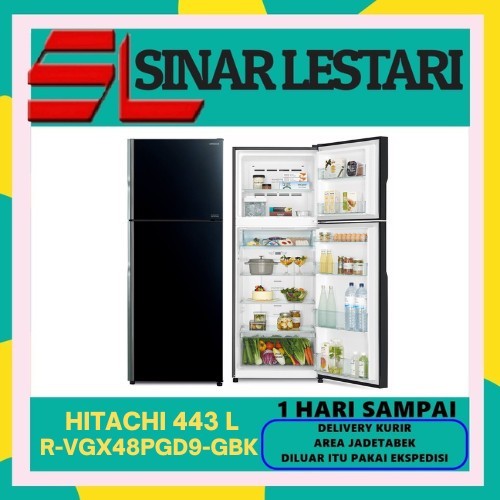 Jual HITACHI R-VGX48PGD9-GBK KULKAS 2 PINTU 443 LITER INVERTER DUAL COOLING | Shopee Indonesia