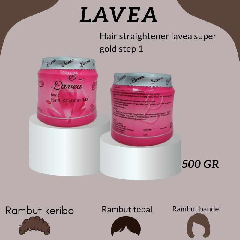 Jual Lavea Obat Pelurus Rambut GOLD/Pelurusan Rambut Lavea step1 500ml ...