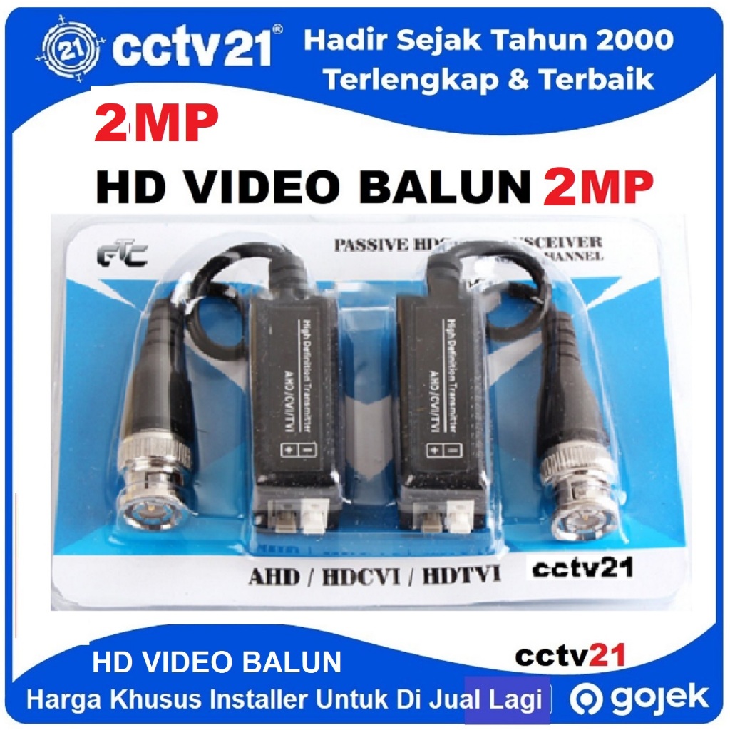 Jual HD Video Balun CCTV 1Channel Sepasang 2MP Compatibel Camera AHD TVI CVI Analog Harga ...