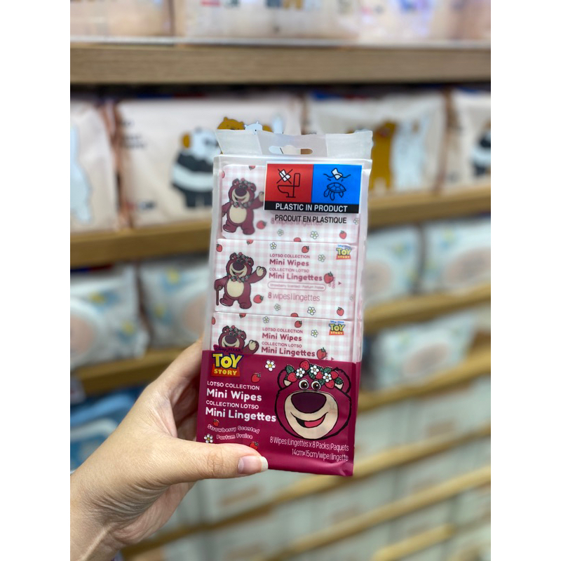 Jual Miniso x Lotso - Tisu Basah Lotso Strawberry | Mini Wipes isi 8 ...