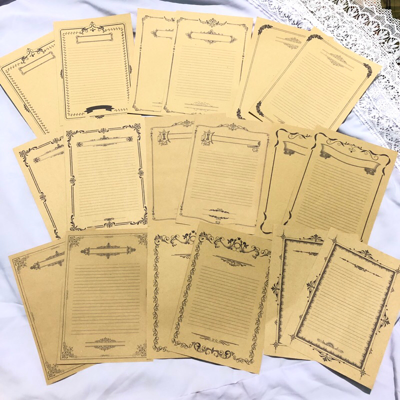 Jual Kertas Surat Aesthetic vintage royal Frame Isi 18 Pcs #(072 ...