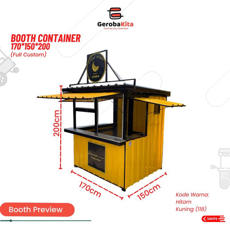Jual Booth Container 170x150x200 Custom Kaca | Shopee Indonesia