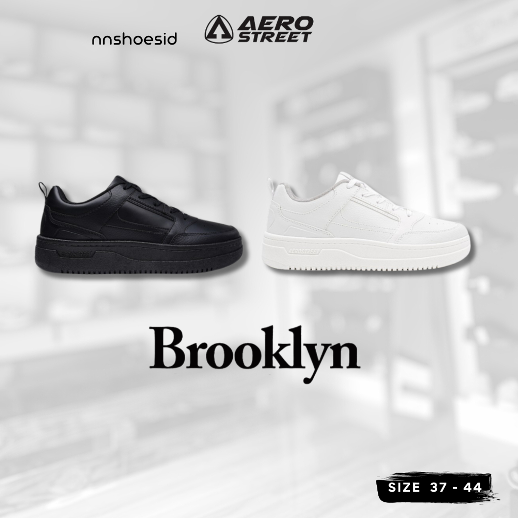 Jual Aerostreet Brooklyn Hitam/Putih 37-44 Sepatu Sneakers | Shopee ...