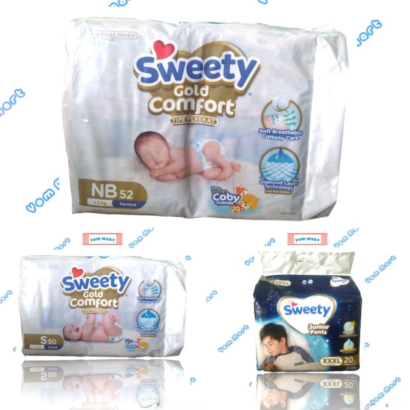 Jual POPOK SWEETY GOLD NEW BORN NB52 / S50 / XXXL20 ( NB 52 S 50 XXXL ...