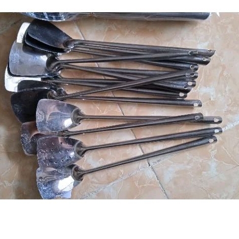 Jual sotil spatula stainless terusan burlubang/polos cap gajah sedang ...